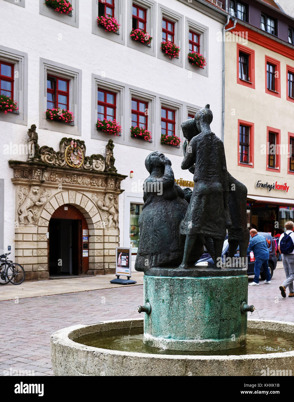 Europe, Germany, Saxony, Freiberg, the old town, the Obermarkt square ...