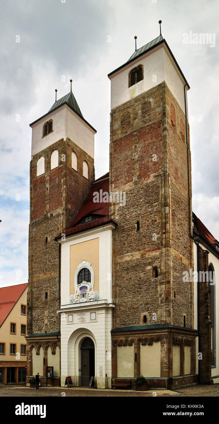 Europe, Germany, Saxony, Freiberg, The Untermarkt square, The cathedral ...