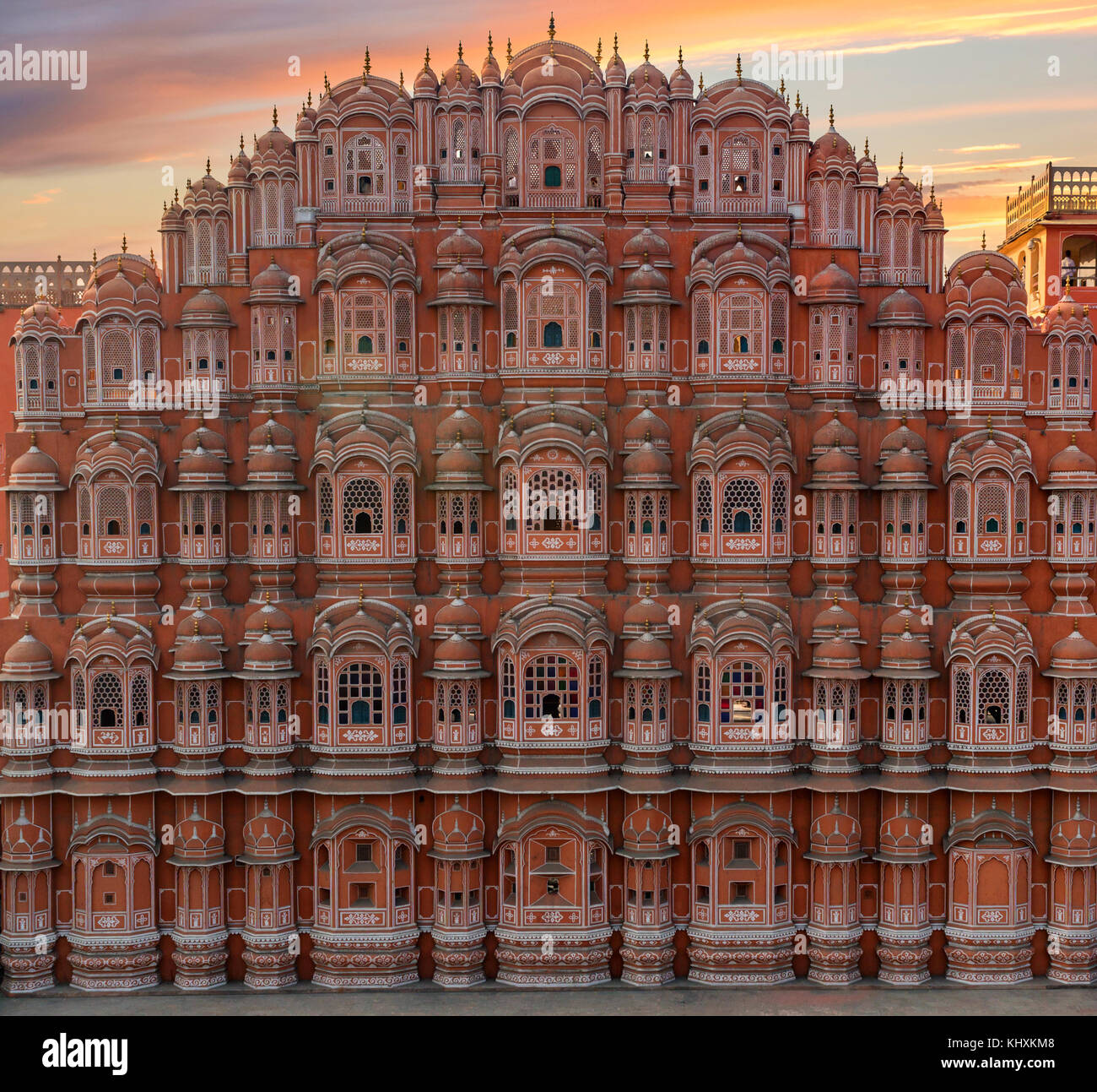 Scenic sunset view to Hawa Mahal in Jaipur, India Stock Photo - Alamy