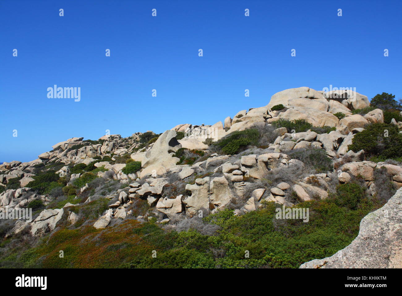 Unique geological rock formations at Capo Testa in Sardinia Stock Photo ...