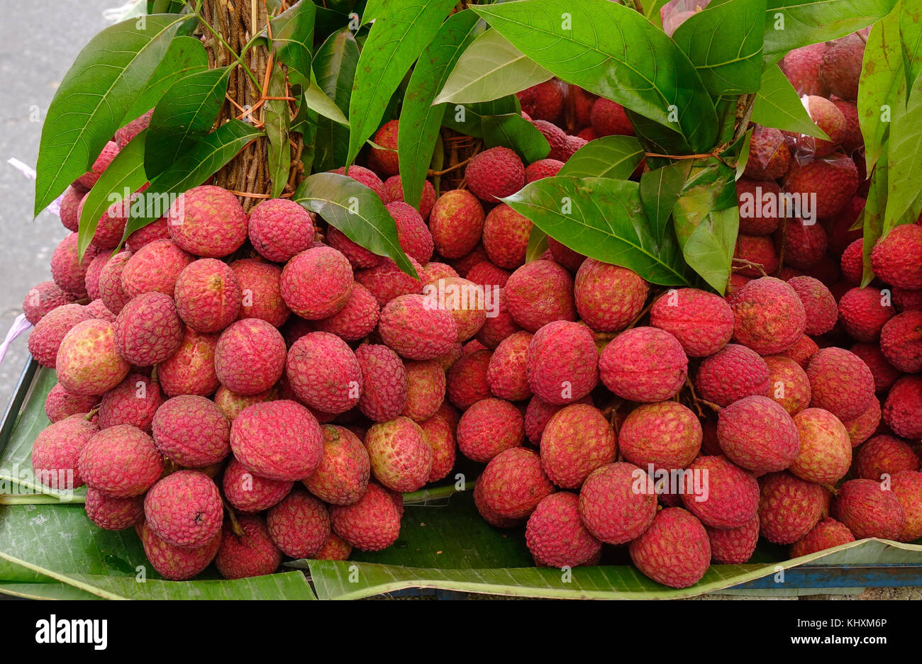 Lychee fruits at the outdoor street market in Phuket, Thailand Stock ...