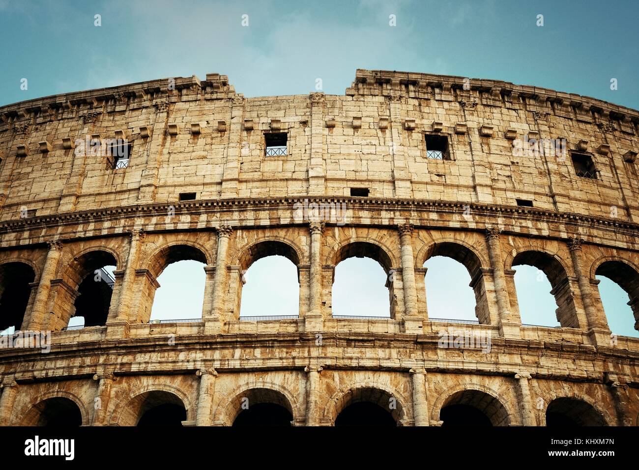 Colosseum closeup view, the world known landmark and the symbol of Rome ...