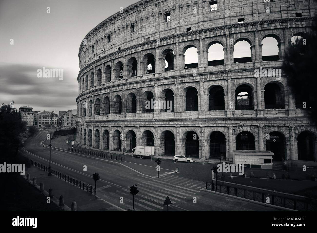 Colosseum with street view, the world known landmark and the symbol of ...