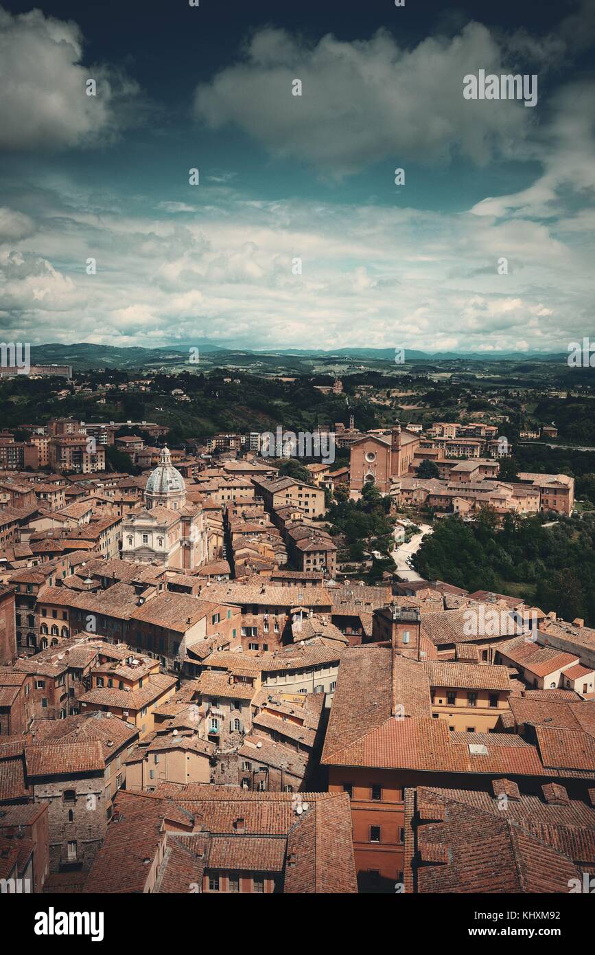 Medieval town Siena rooftop view with historic buildings in Italy Stock ...