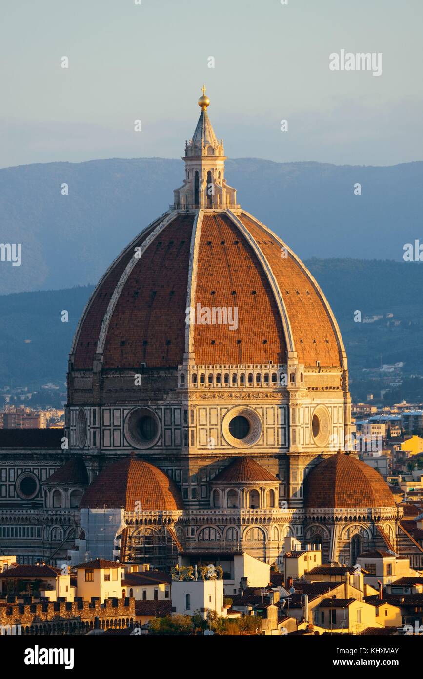 Duomo Santa Maria Del Fiore in Florence Italy dome closeup view Stock ...