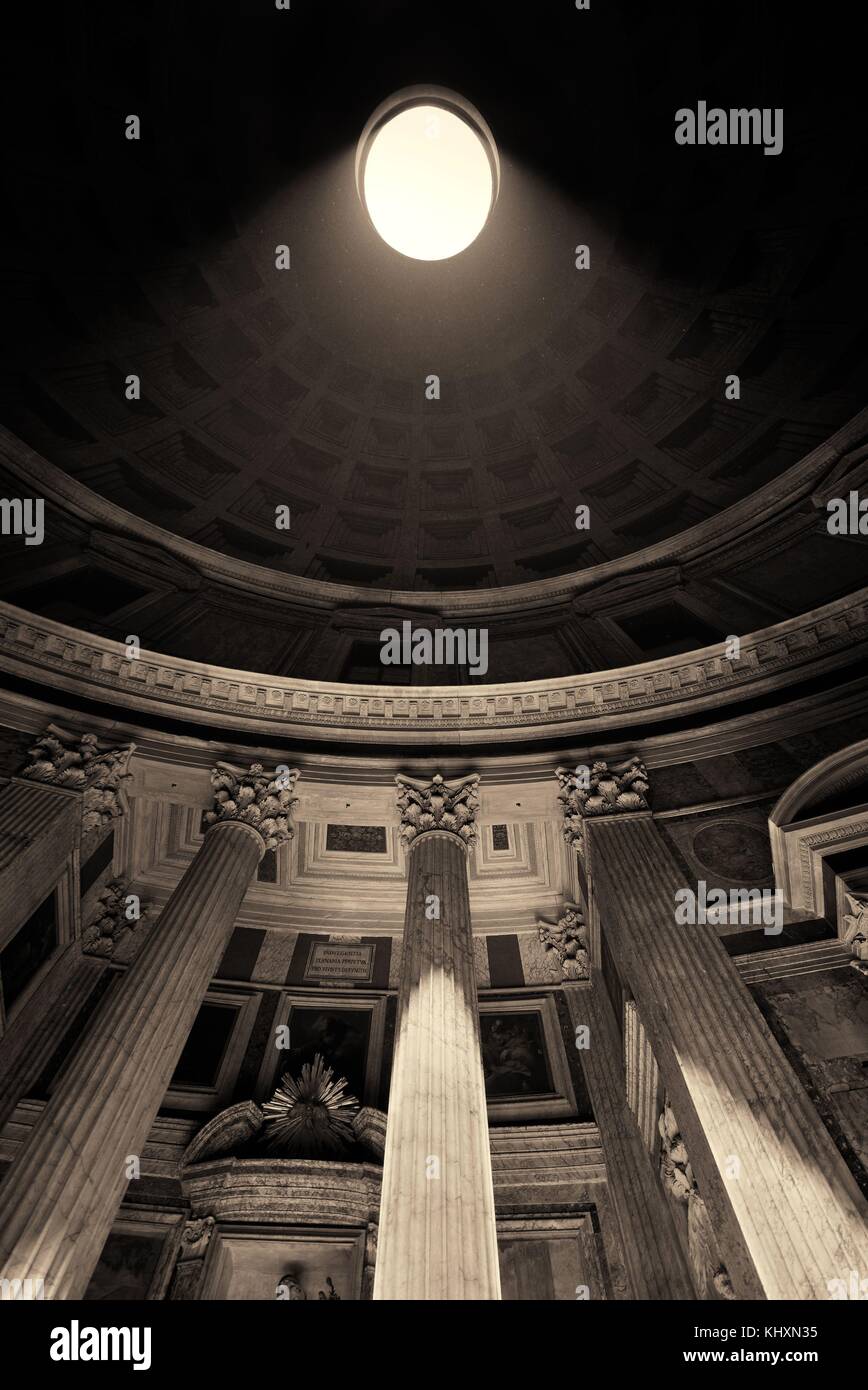 Pantheon interior with light beam in Rome, Italy Stock Photo - Alamy
