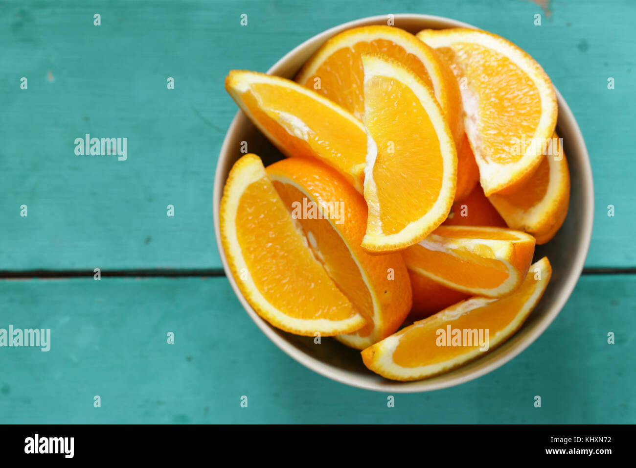 ripe organic orange sliced into slices Stock Photo - Alamy
