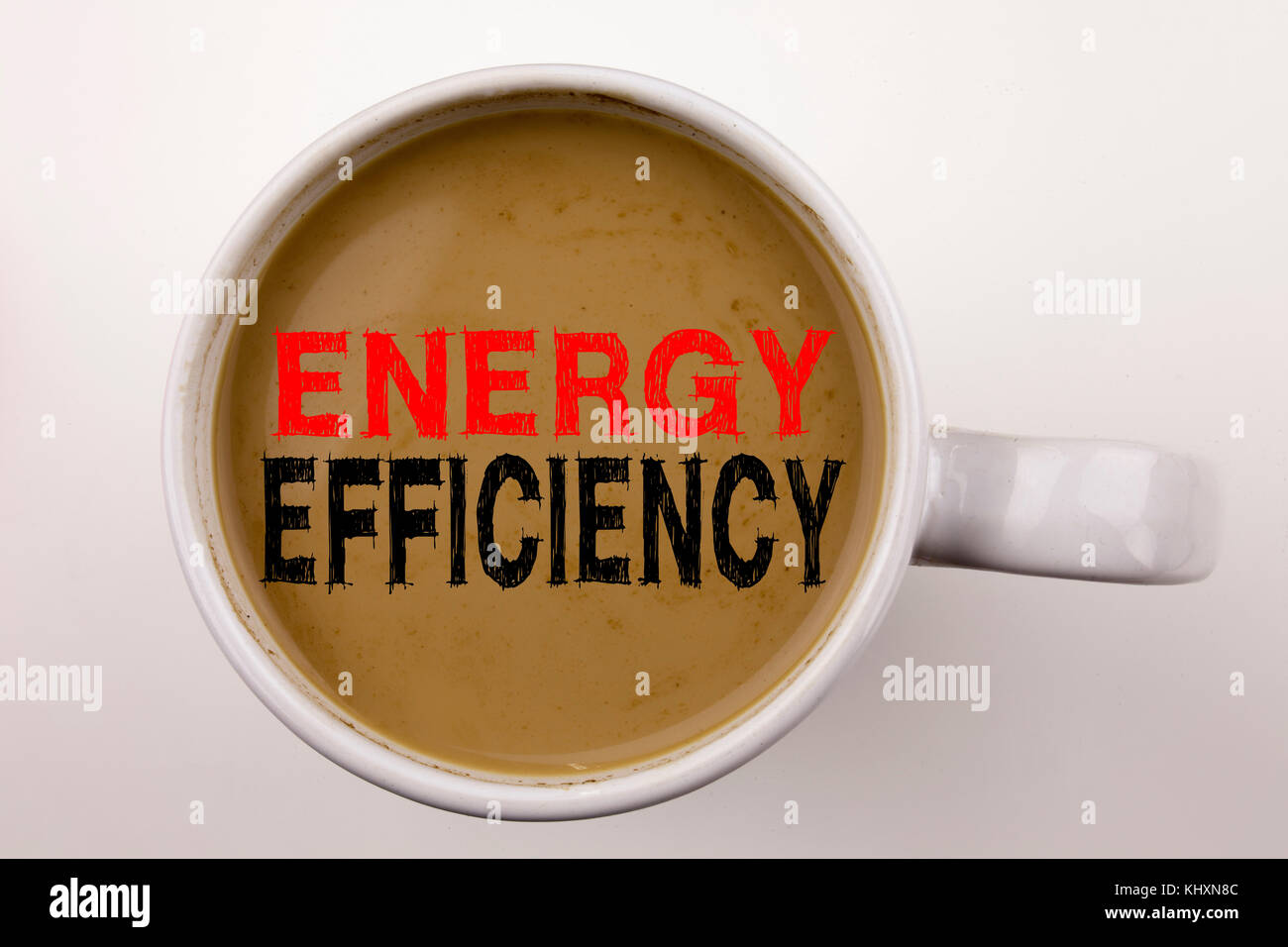 Writing showing Energy Efficiency made in the office with surroundings ...