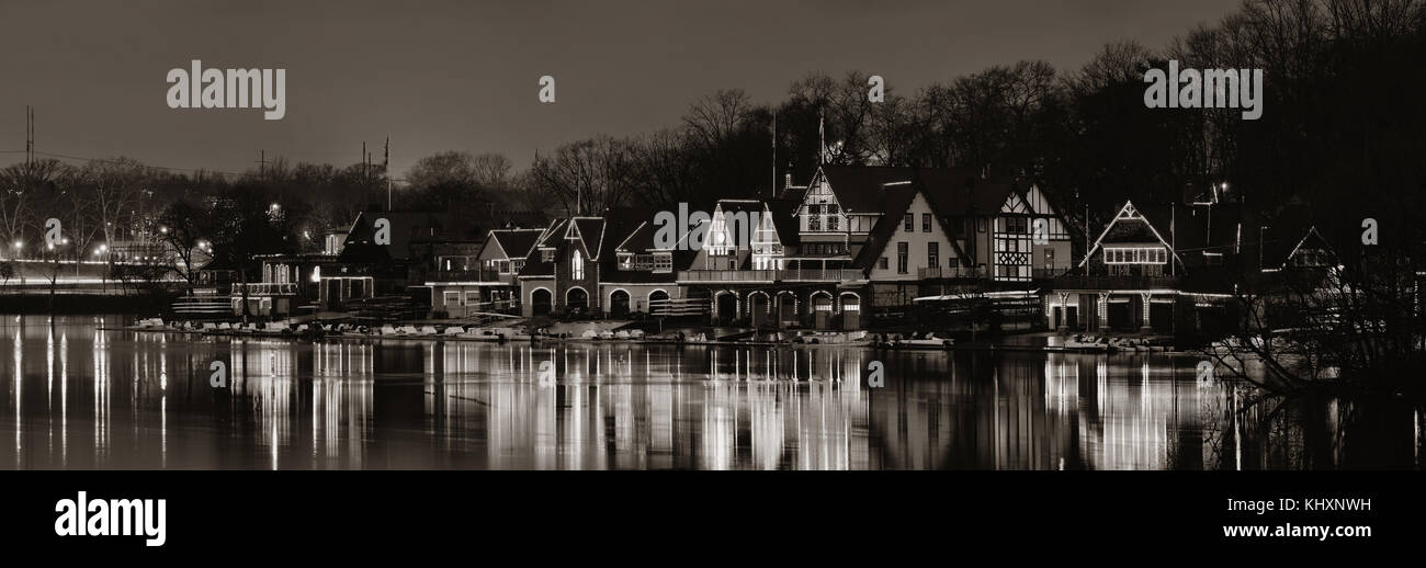 Philadelphia boathouse row panoramic hi-res stock photography and ...