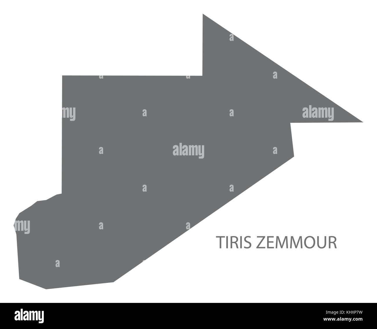 Tiris Zemmour map of Mauritania grey illustration silhouette shape ...