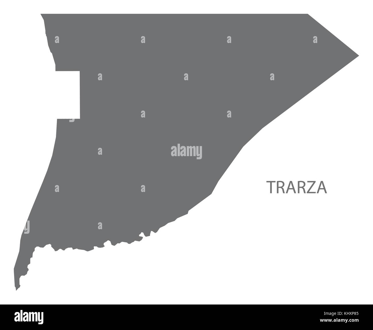 Trarza map of Mauritania grey illustration silhouette shape Stock ...