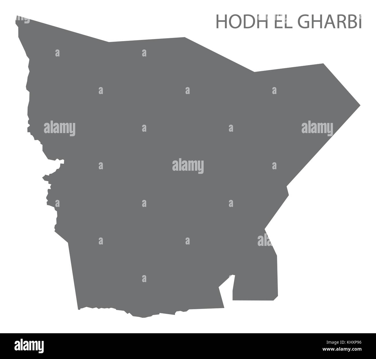 Hodh El Gharbi map of Mauritania grey illustration silhouette shape ...