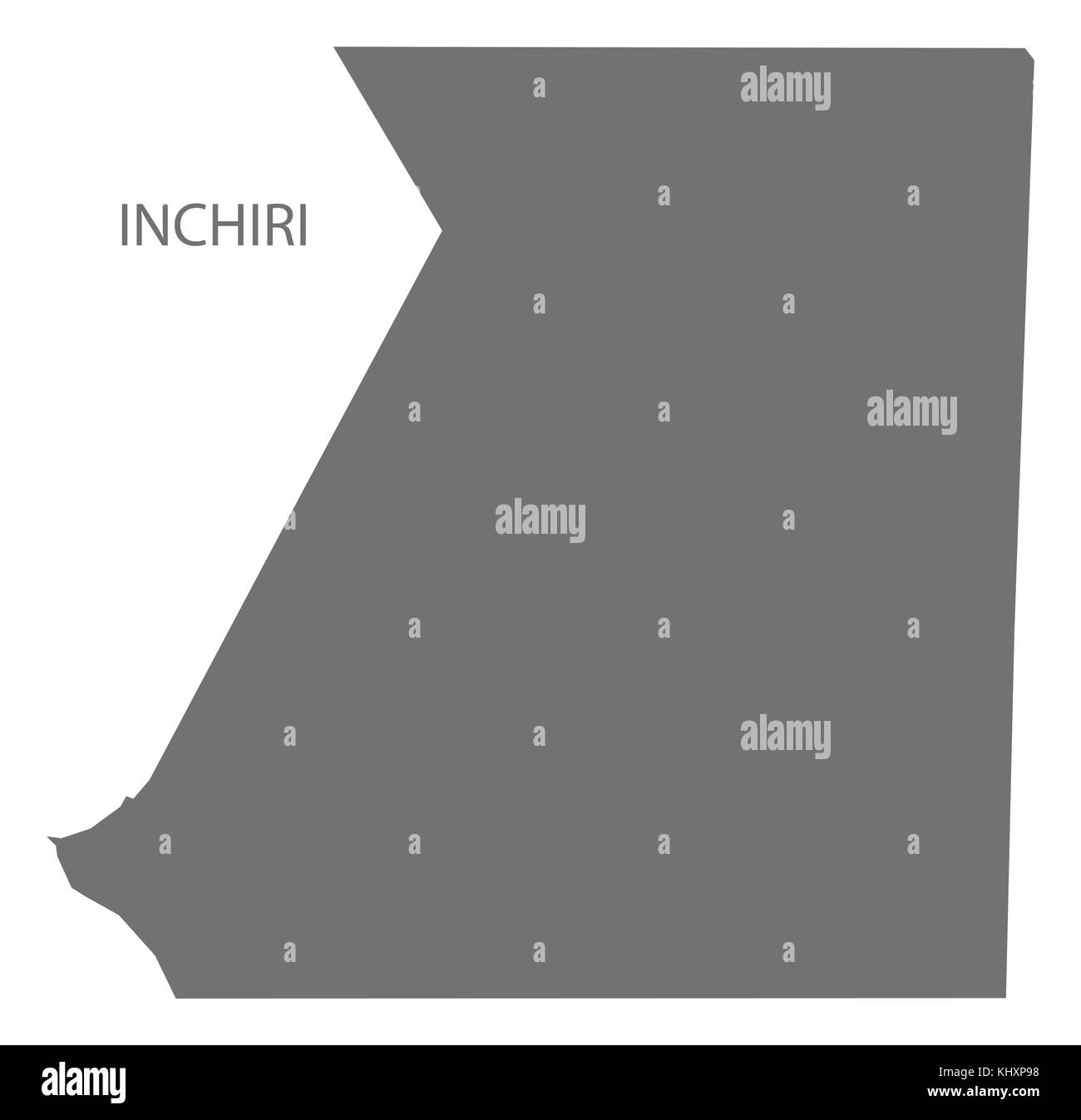 Inchiri map of Mauritania grey illustration silhouette shape Stock ...