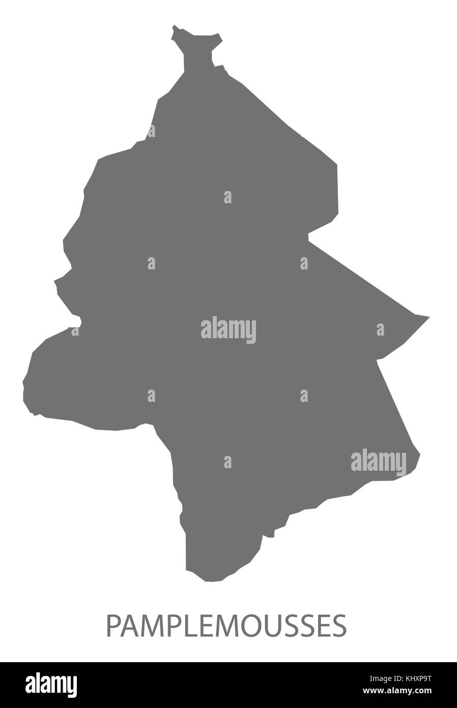 Pamplemousses map of Mauritius grey illustration silhouette shape Stock ...