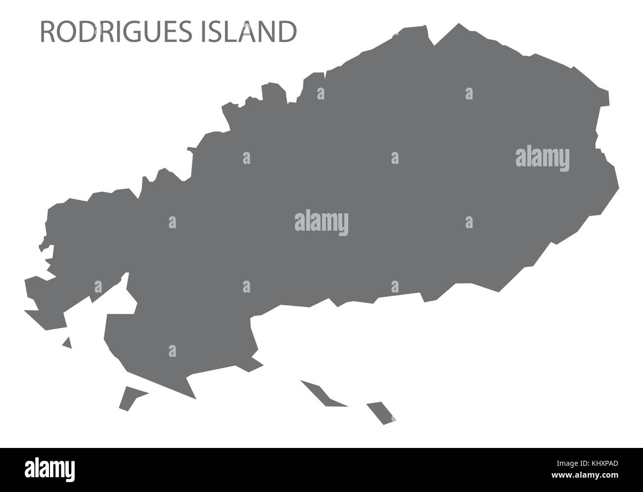 Rodrigues Island map of Mauritius grey illustration silhouette shape ...