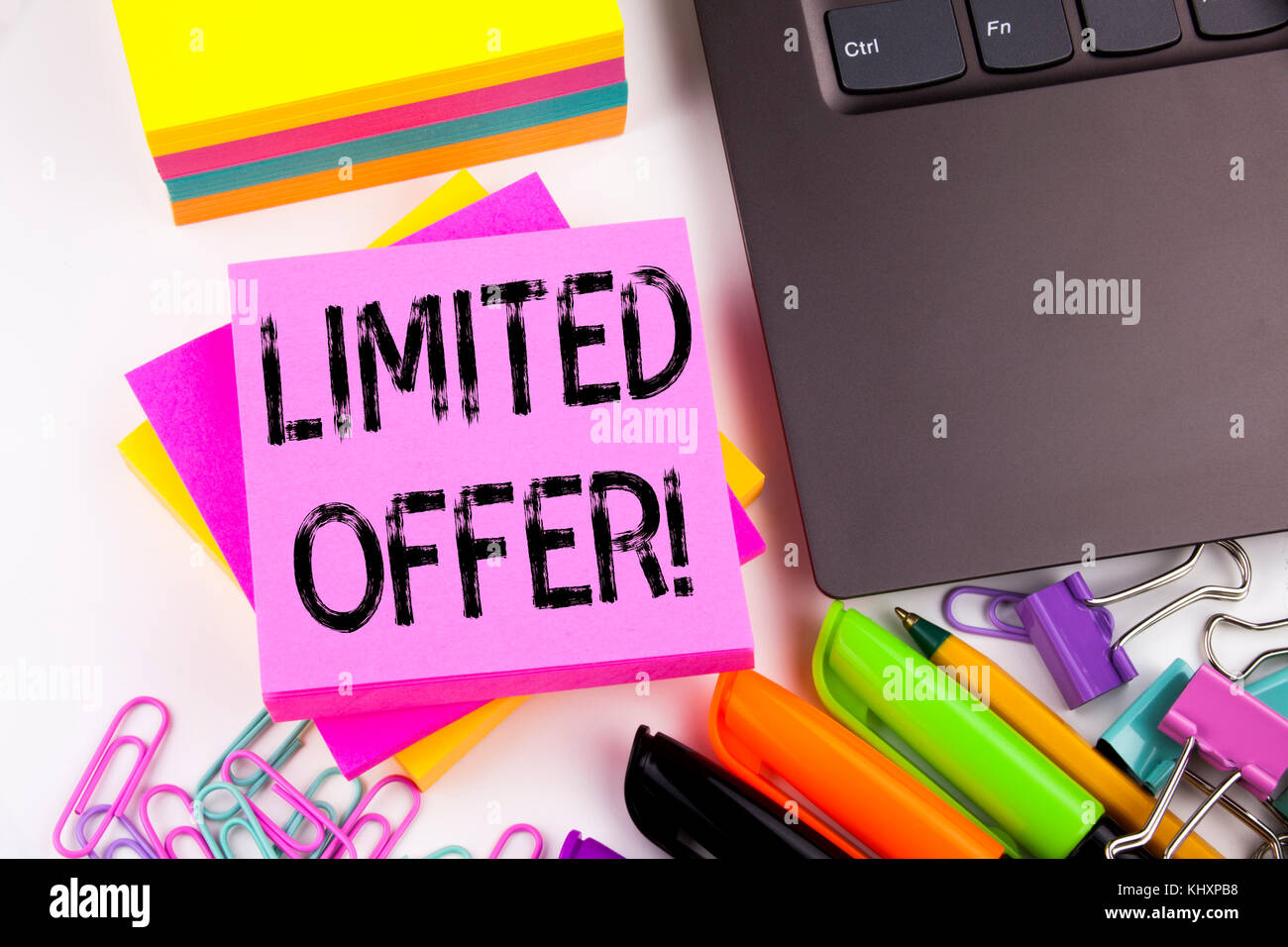 Writing showing Limited Offer made in the office with surroundings ...