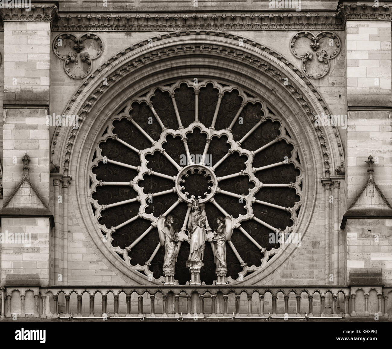 Notre Dame de Paris closeup view as the famous city landmark Stock ...