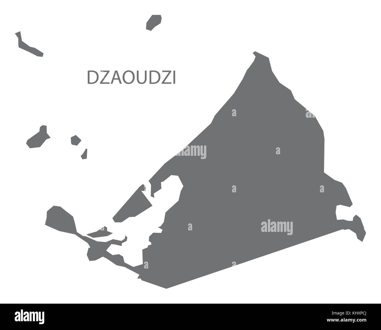 Dzaoudzi map of Mayotte grey illustration silhouette shape Stock Vector ...