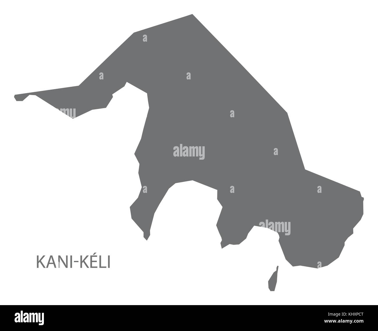 Kani-Keli map of Mayotte grey illustration silhouette shape Stock ...