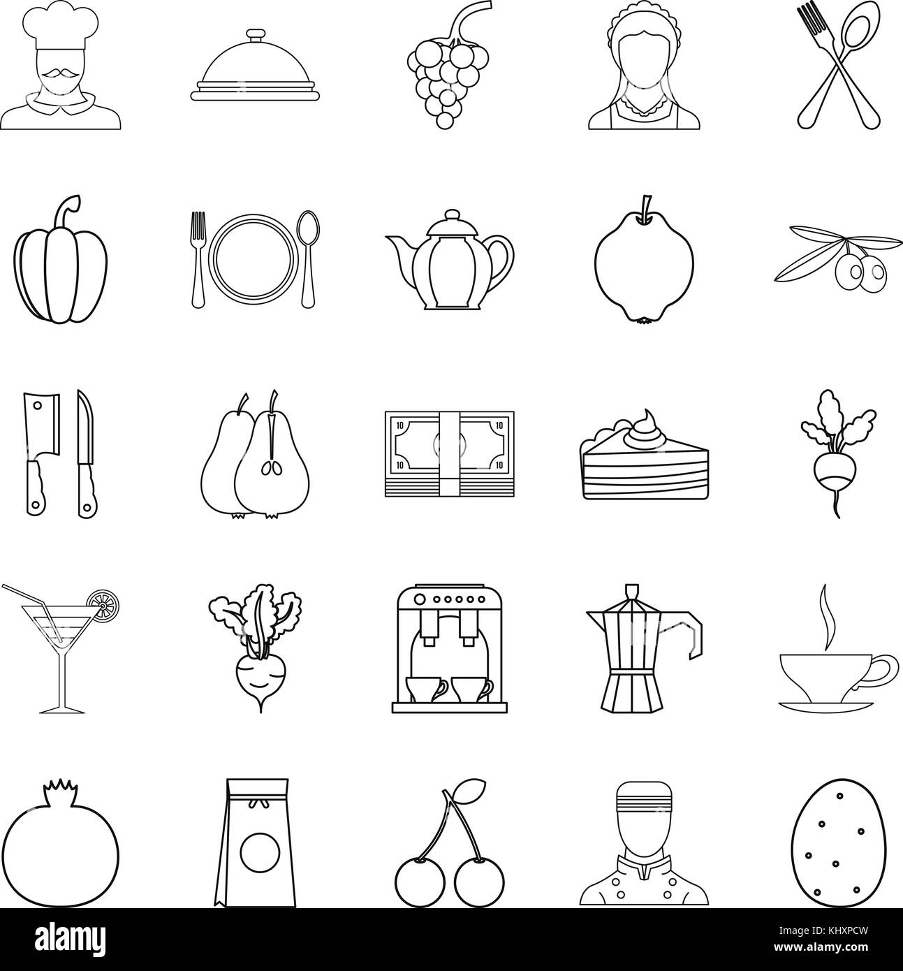 Light food icons set, outline style Stock Vector Image & Art - Alamy