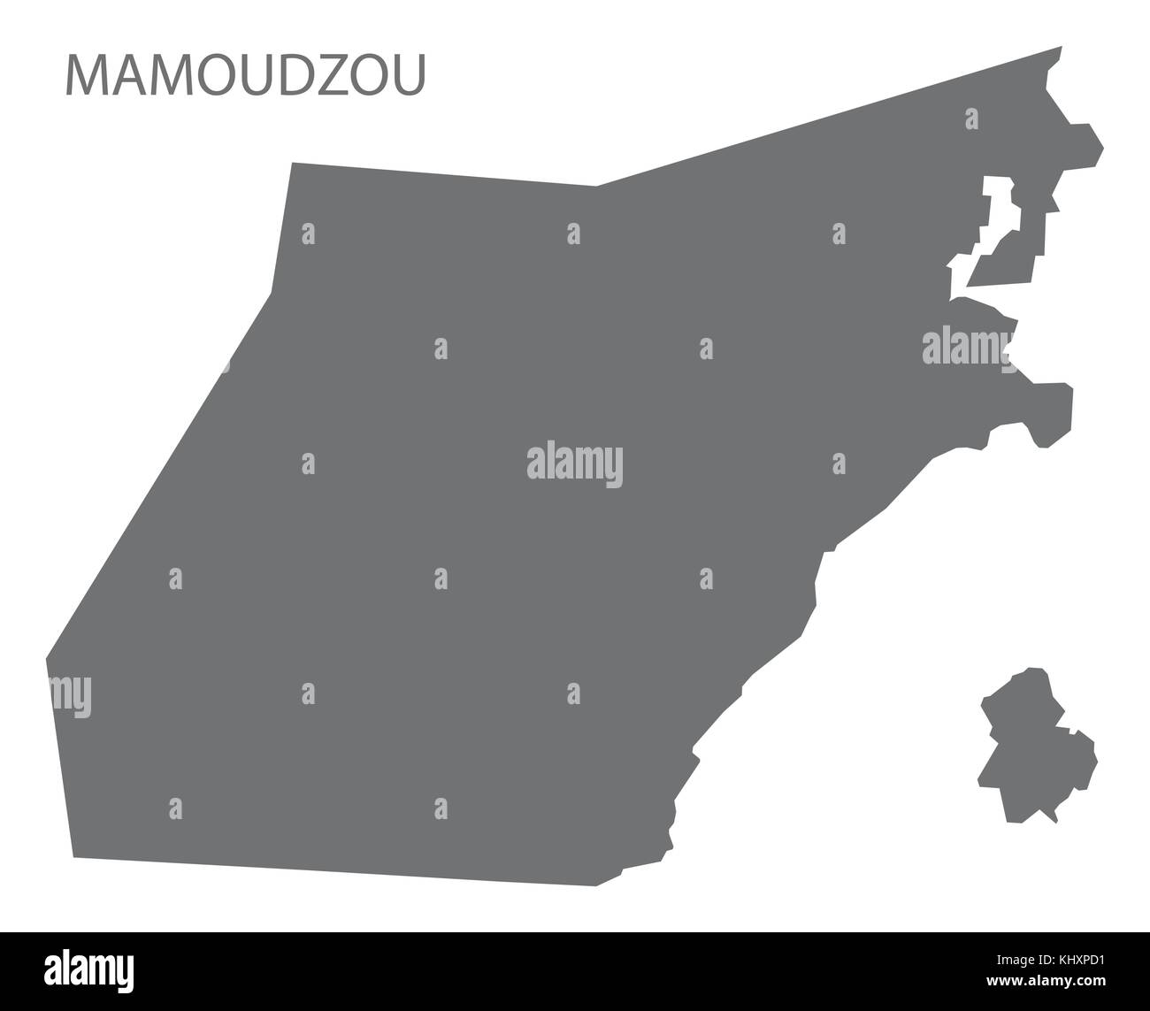 Mamoudzou map of Mayotte grey illustration silhouette shape Stock ...