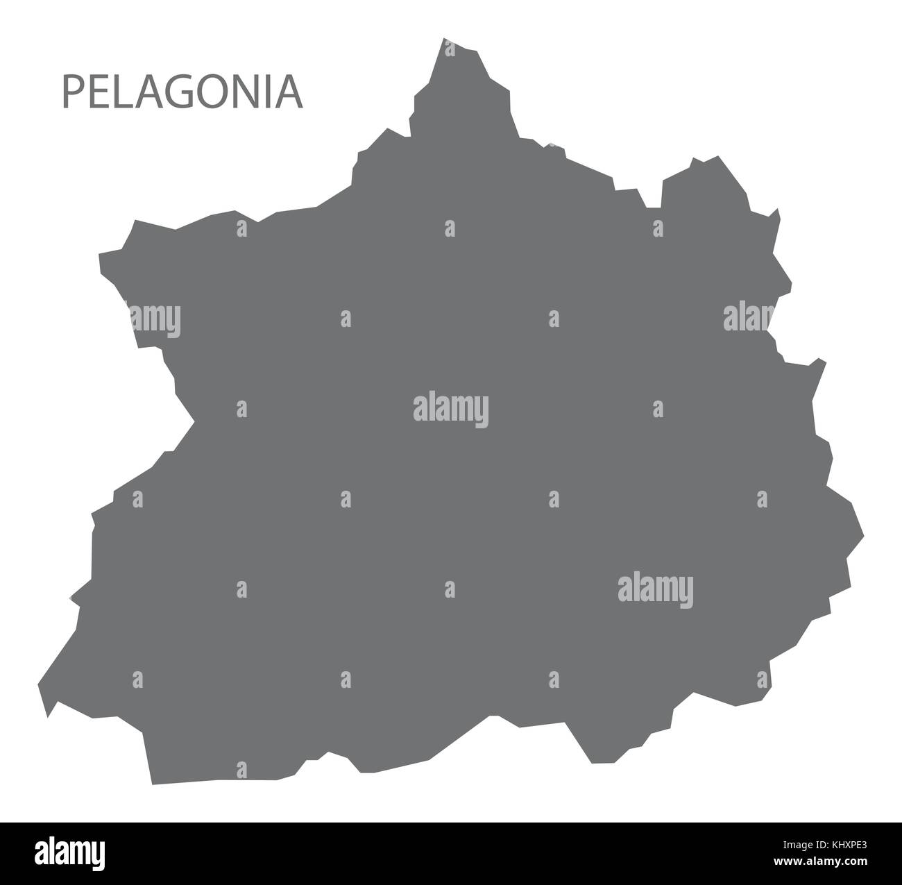 Pelagonia map of Macedonia grey illustration silhouette shape Stock ...