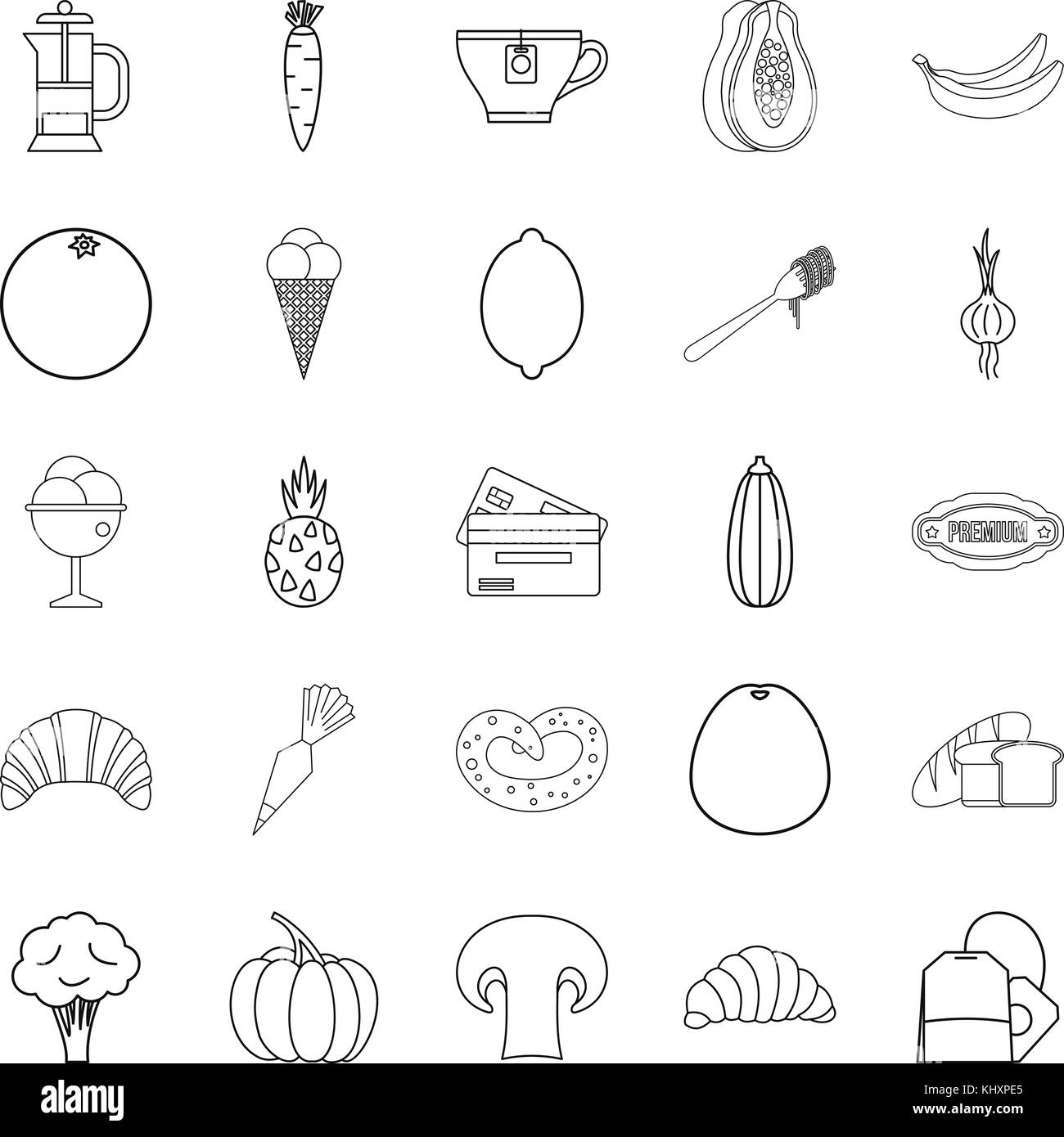 Light meal icons set, outline style Stock Vector Image & Art - Alamy