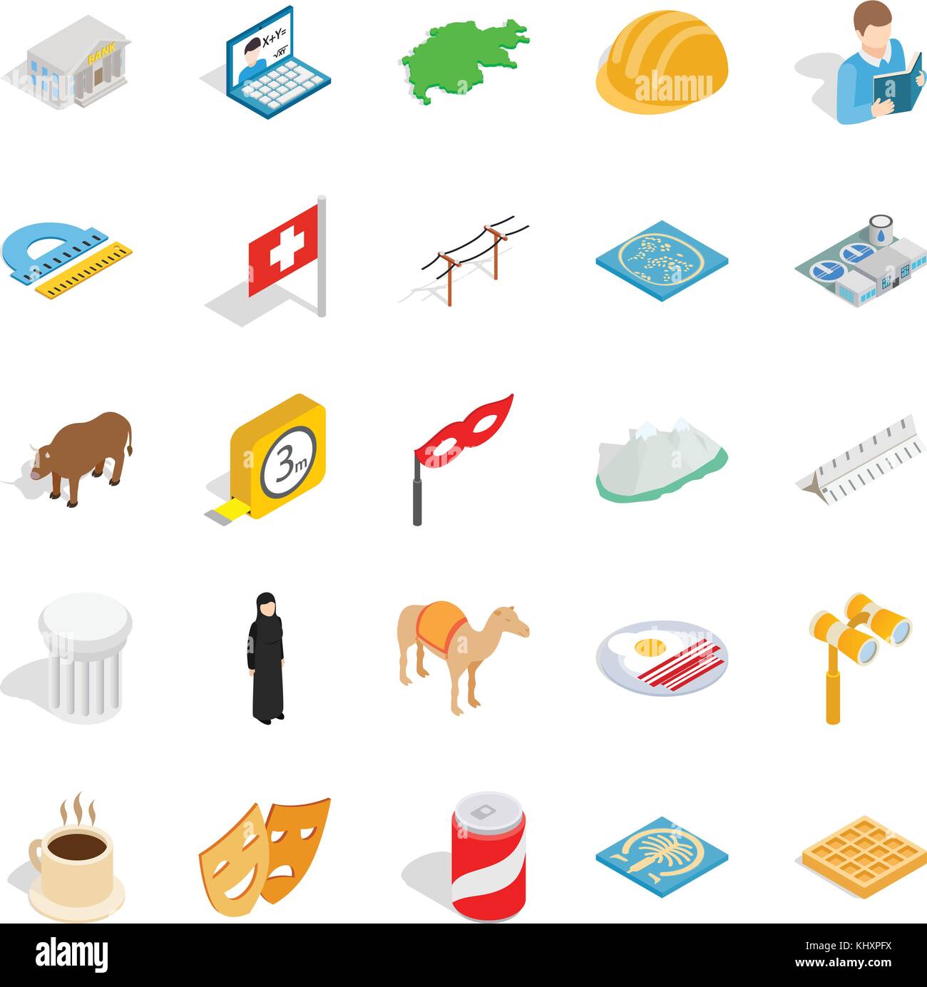 Happy life icons set, isometric style Stock Vector Image & Art - Alamy