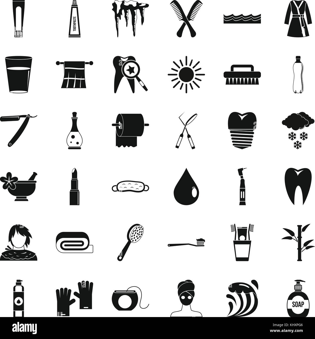 Brush icons set, simple style Stock Vector Image & Art - Alamy