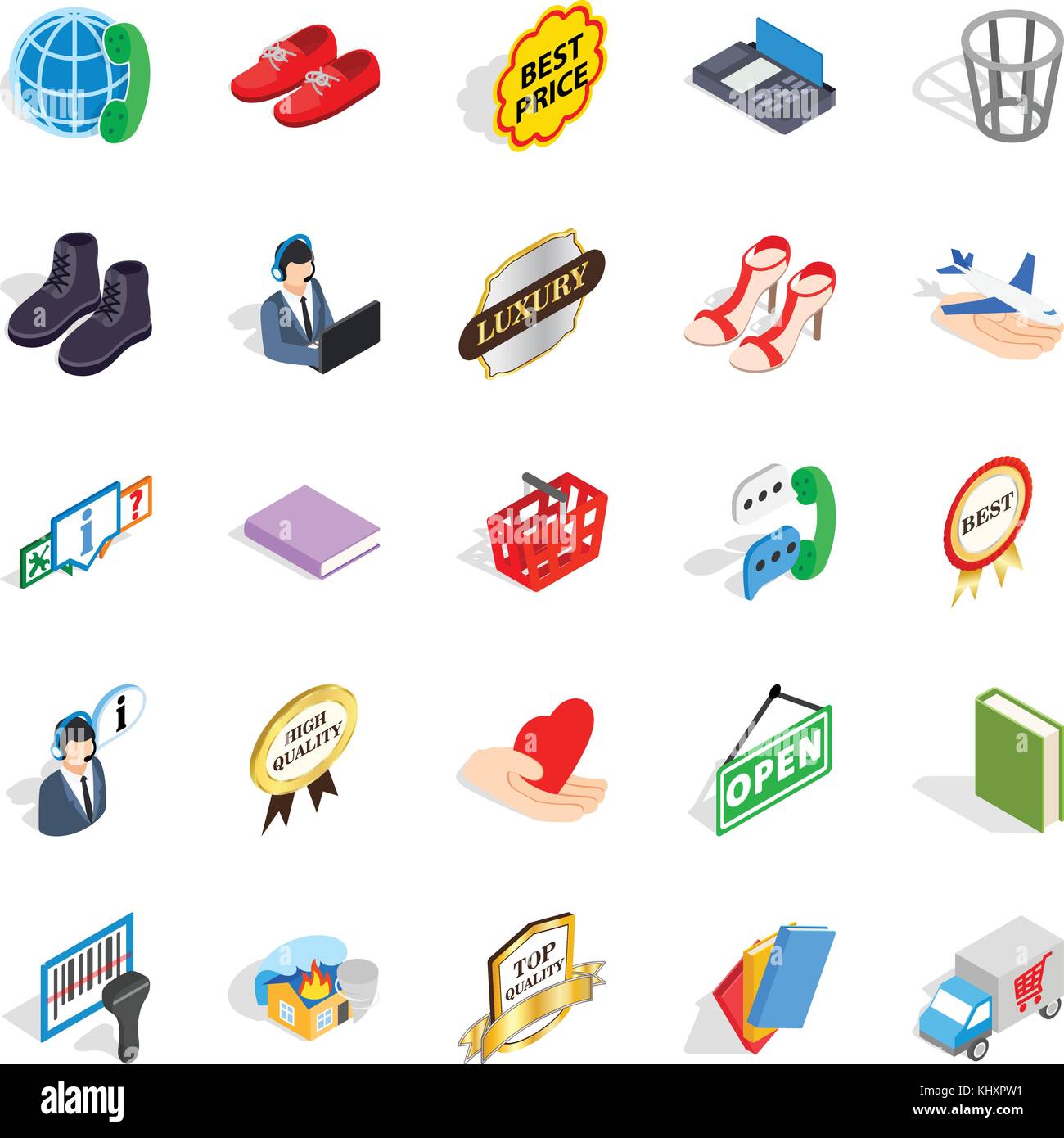 Publicity icons set, isometric style Stock Vector Image & Art - Alamy