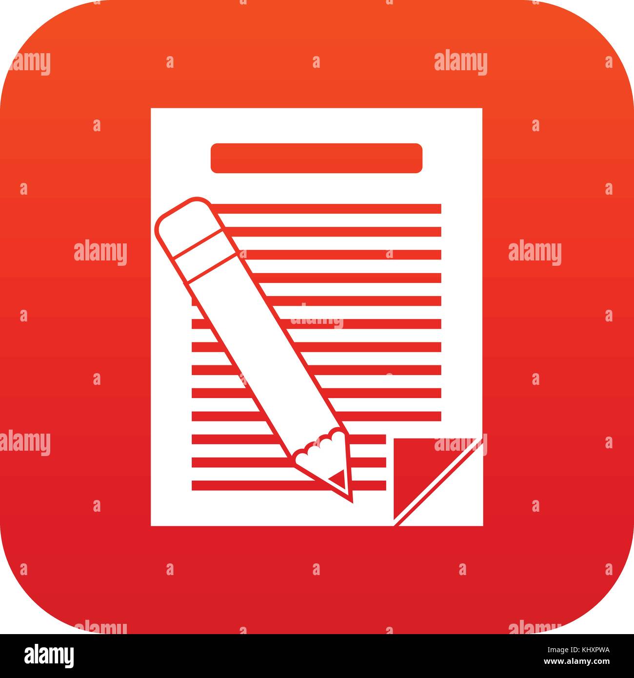 Paper and pencil icon digital red Stock Vector Image & Art - Alamy