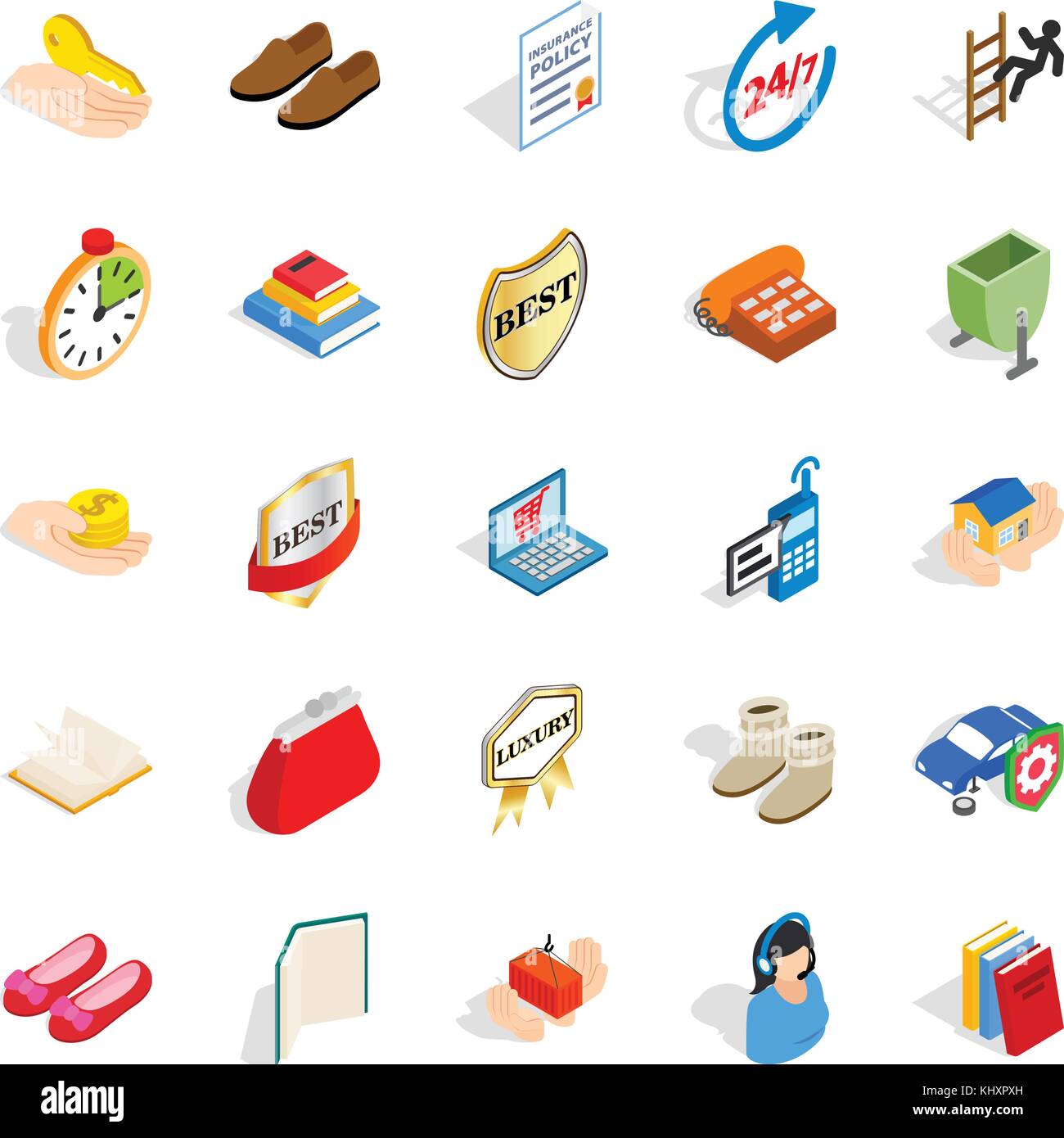 Puffery icons set, isometric style Stock Vector Image & Art - Alamy