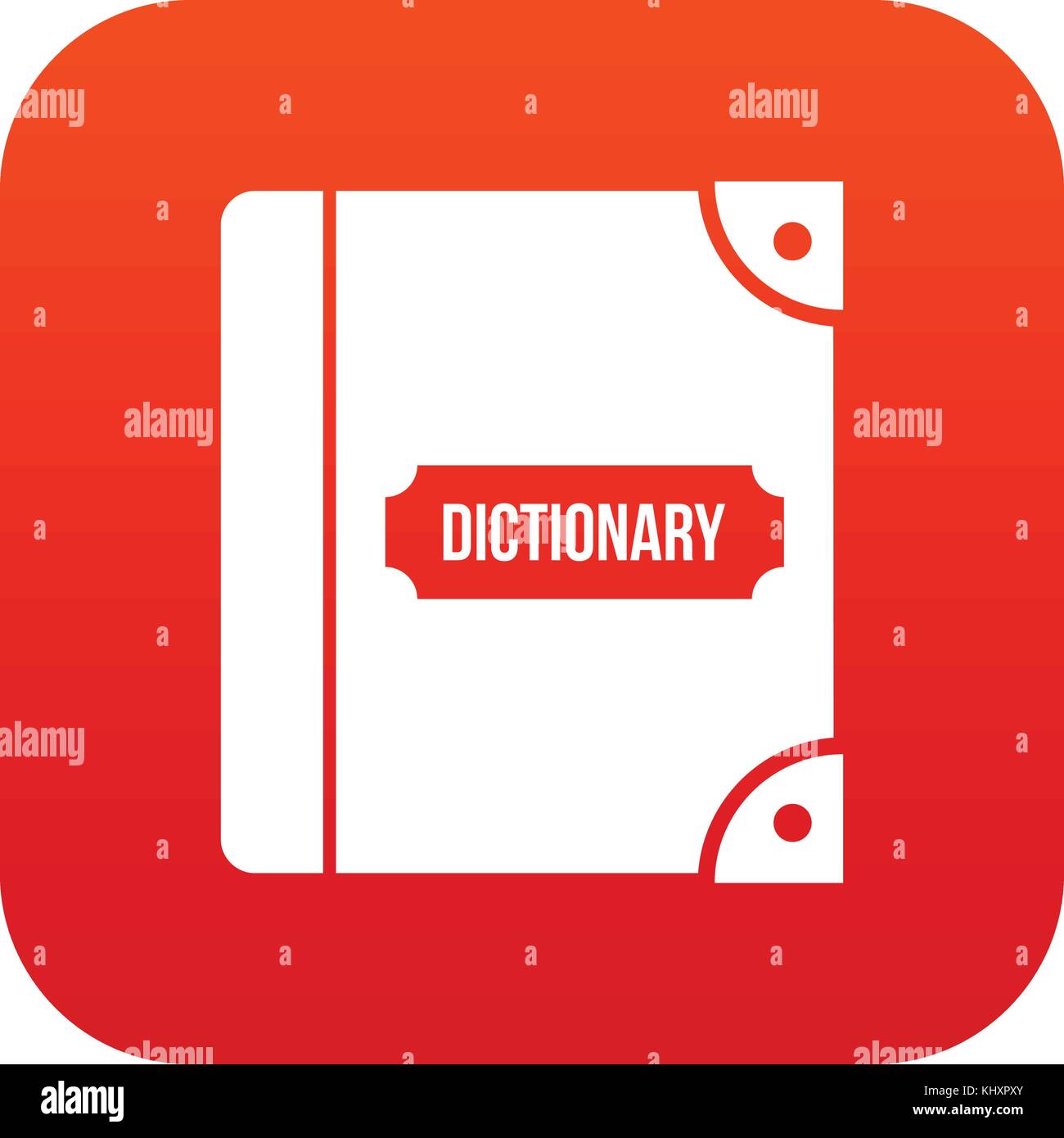 English dictionary icon digital red Stock Vector Image & Art - Alamy