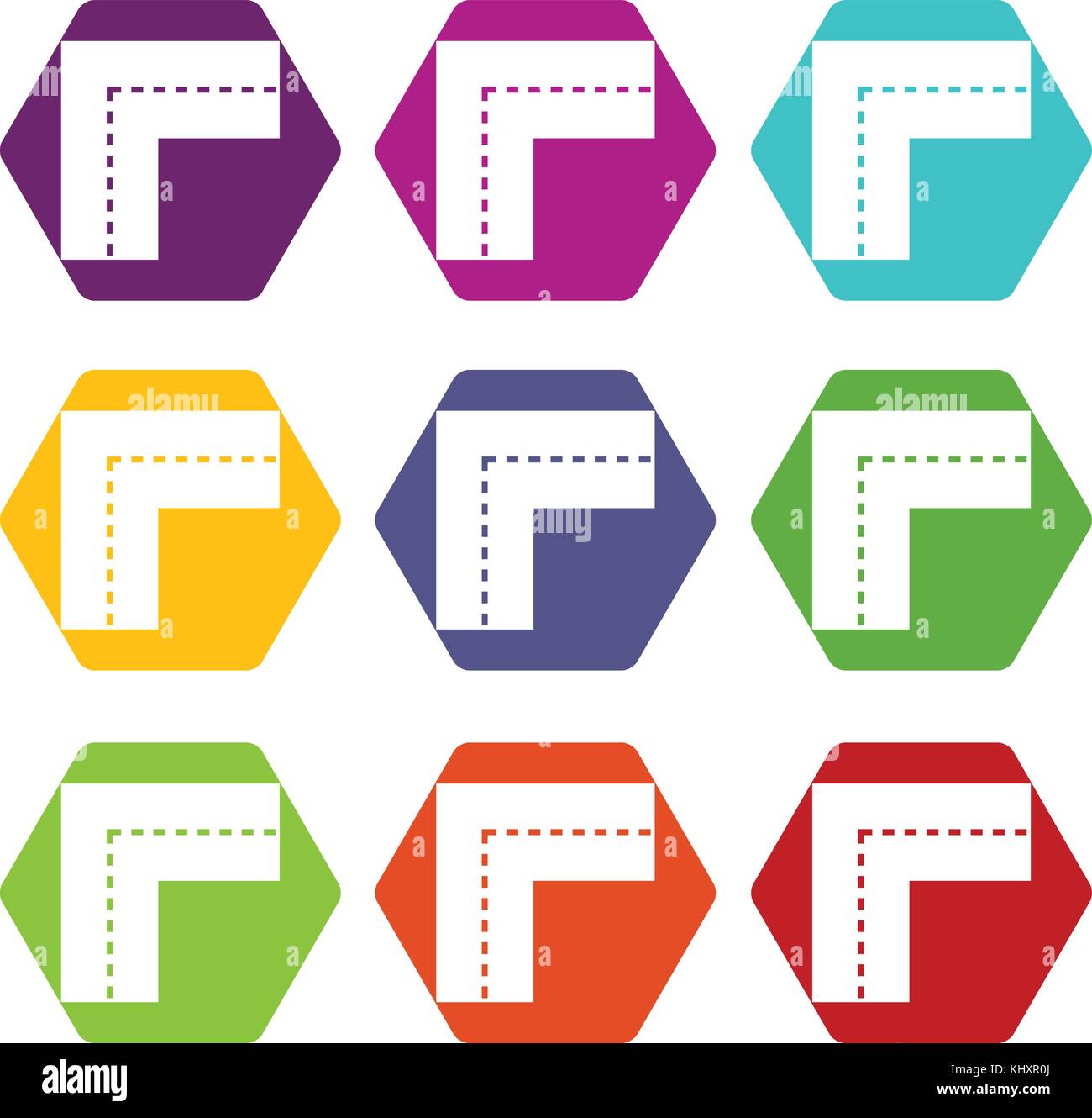 Turning road icon set color hexahedron Stock Vector Image & Art - Alamy