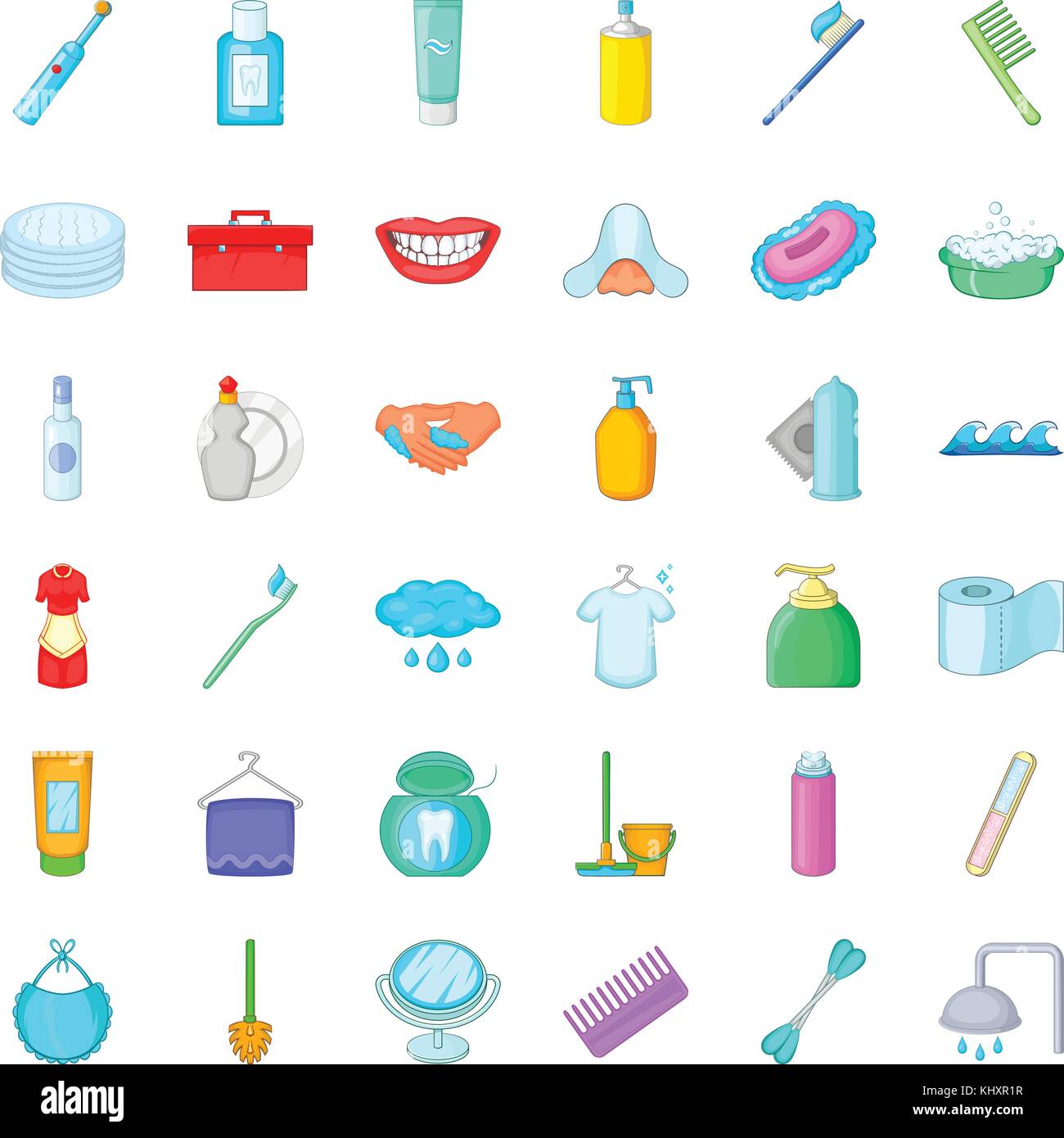 Hygiene icons set, cartoon style Stock Vector Image & Art - Alamy