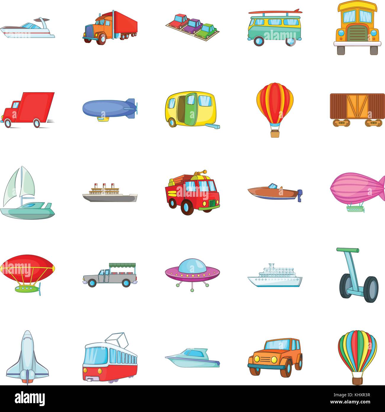 Getting around the world icons set, cartoon style Stock Vector Image ...