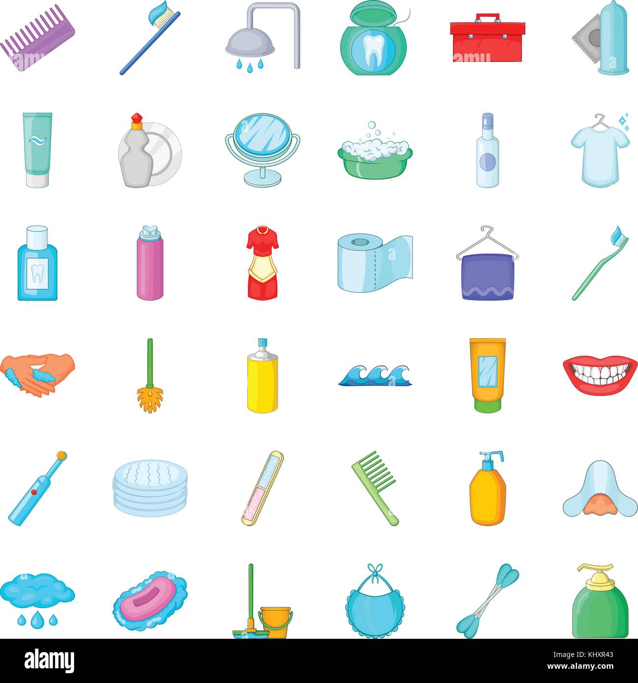 Washing icons set, cartoon style Stock Vector Image & Art - Alamy
