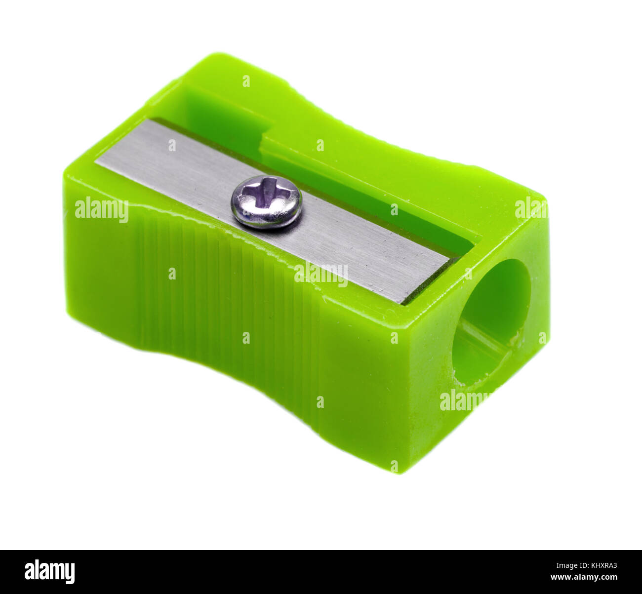 Green pencil sharpener isolated on a white background Stock Photo - Alamy
