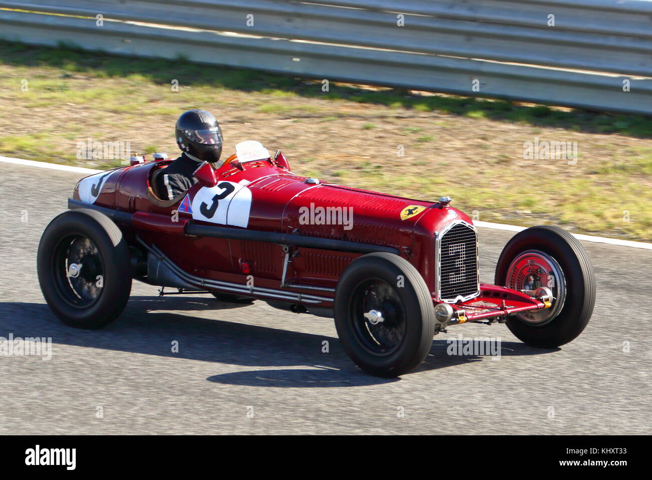 An Alfa Romeo P3 Tipo B Classic Grand Prix car competing at Estoril ...