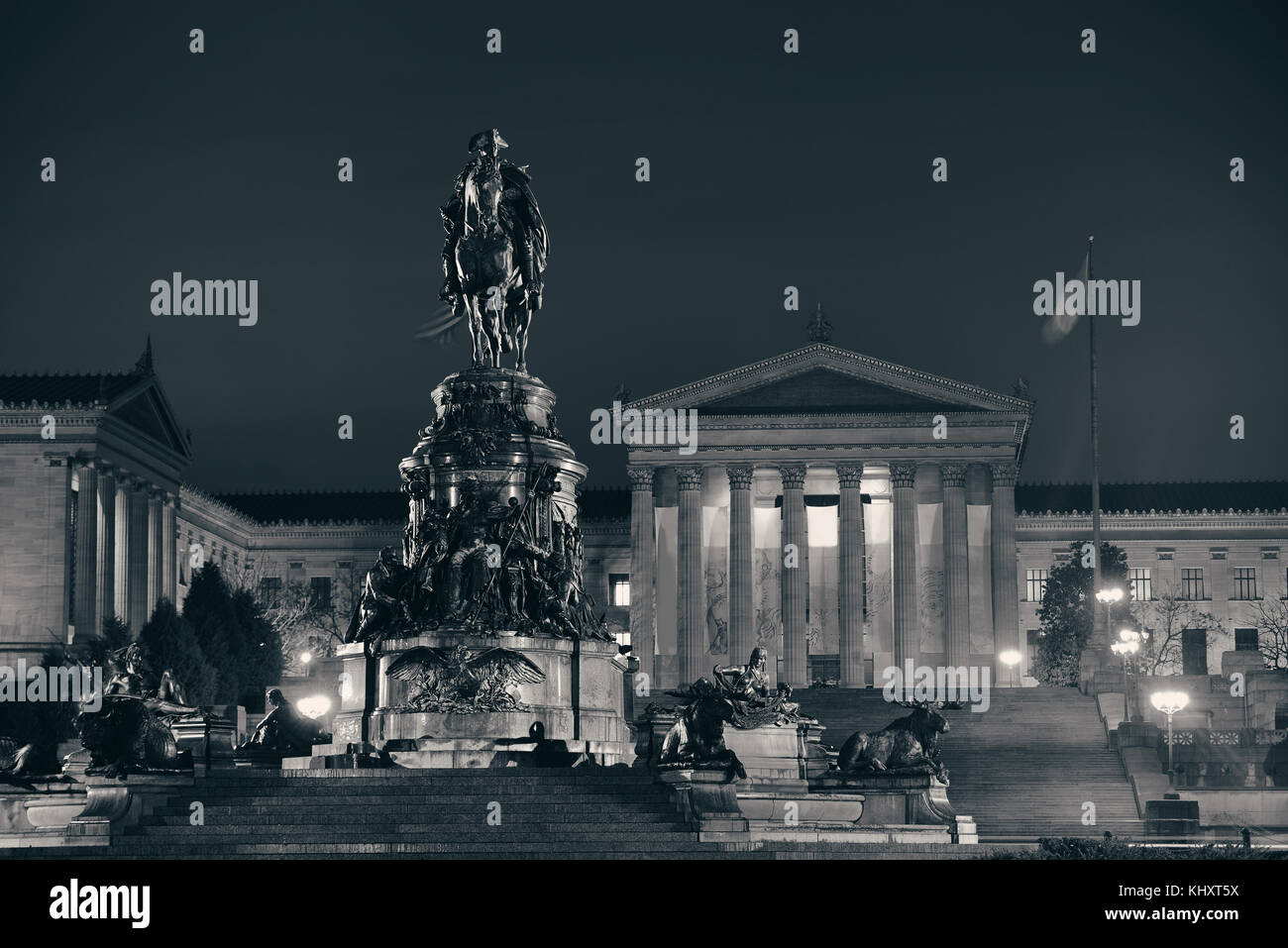 Philadelphia Art Museum at night as the famous city attractions Stock ...