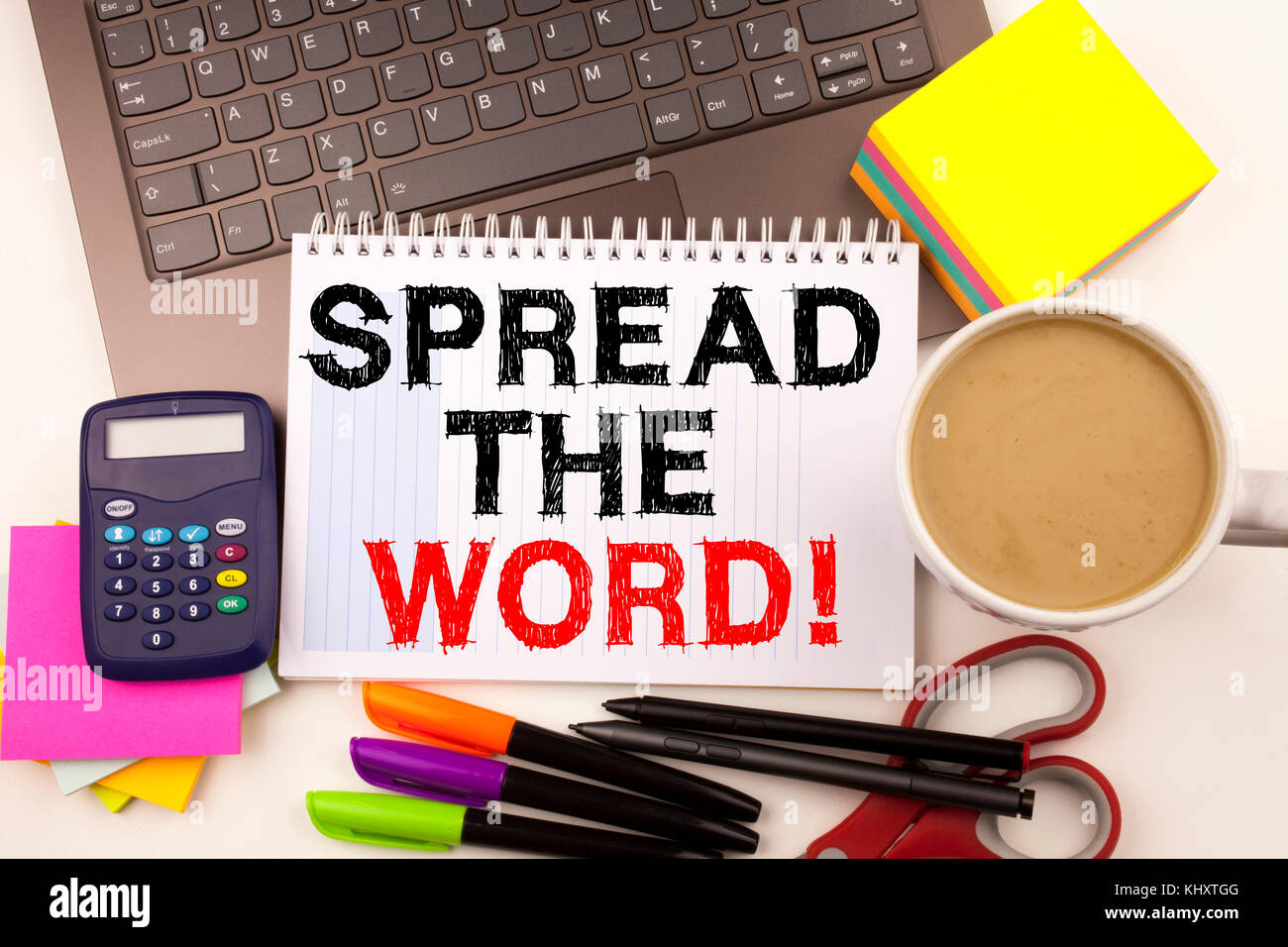Word writing Spread The Word in the office with surroundings such as ...