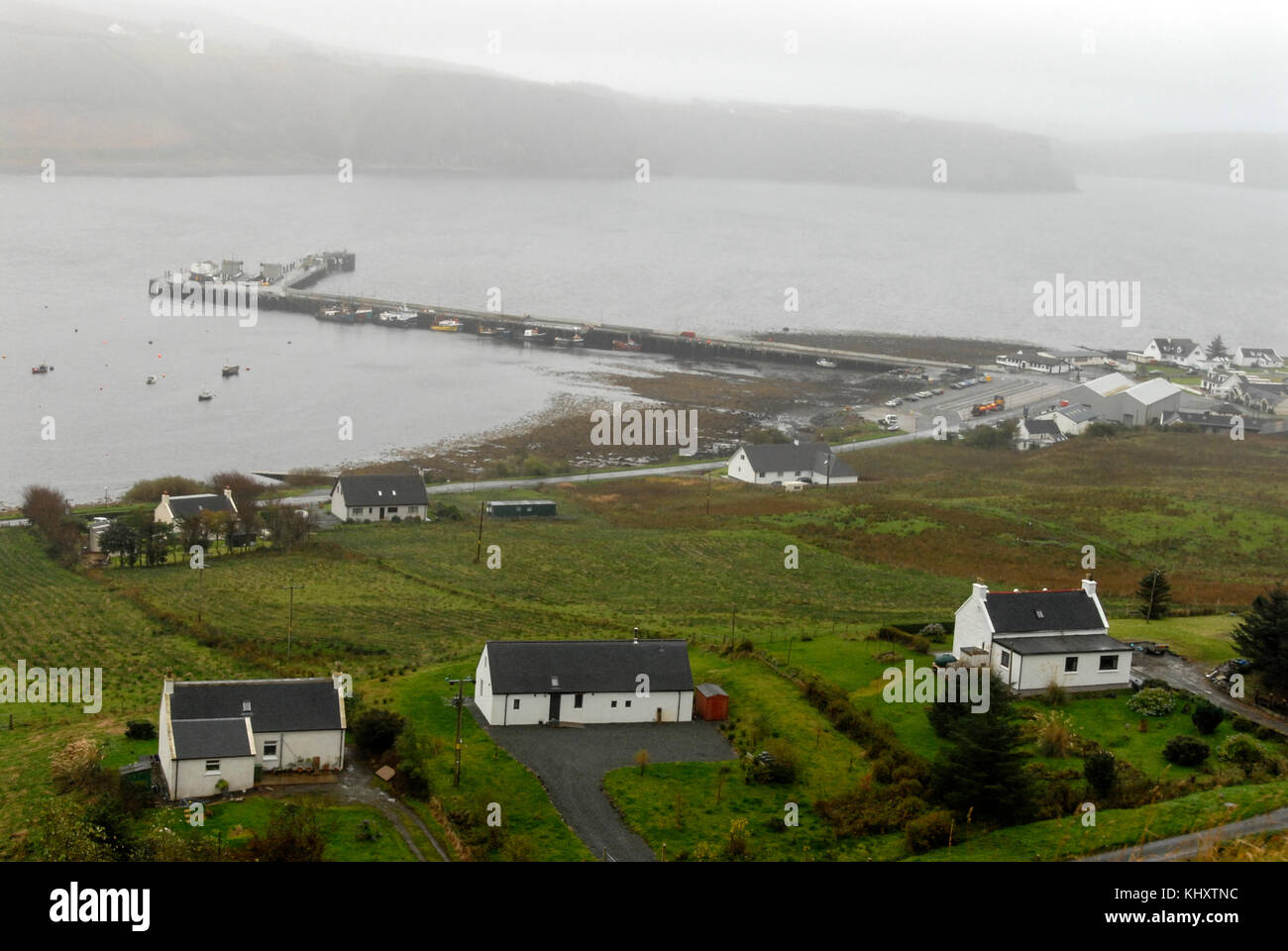The small port of Uig on the Isle of Skye in Scotland, where the car ...
