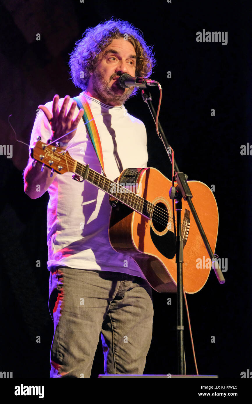 Ian Prowse performing on stage at the Musicport music festival, Whitby ...