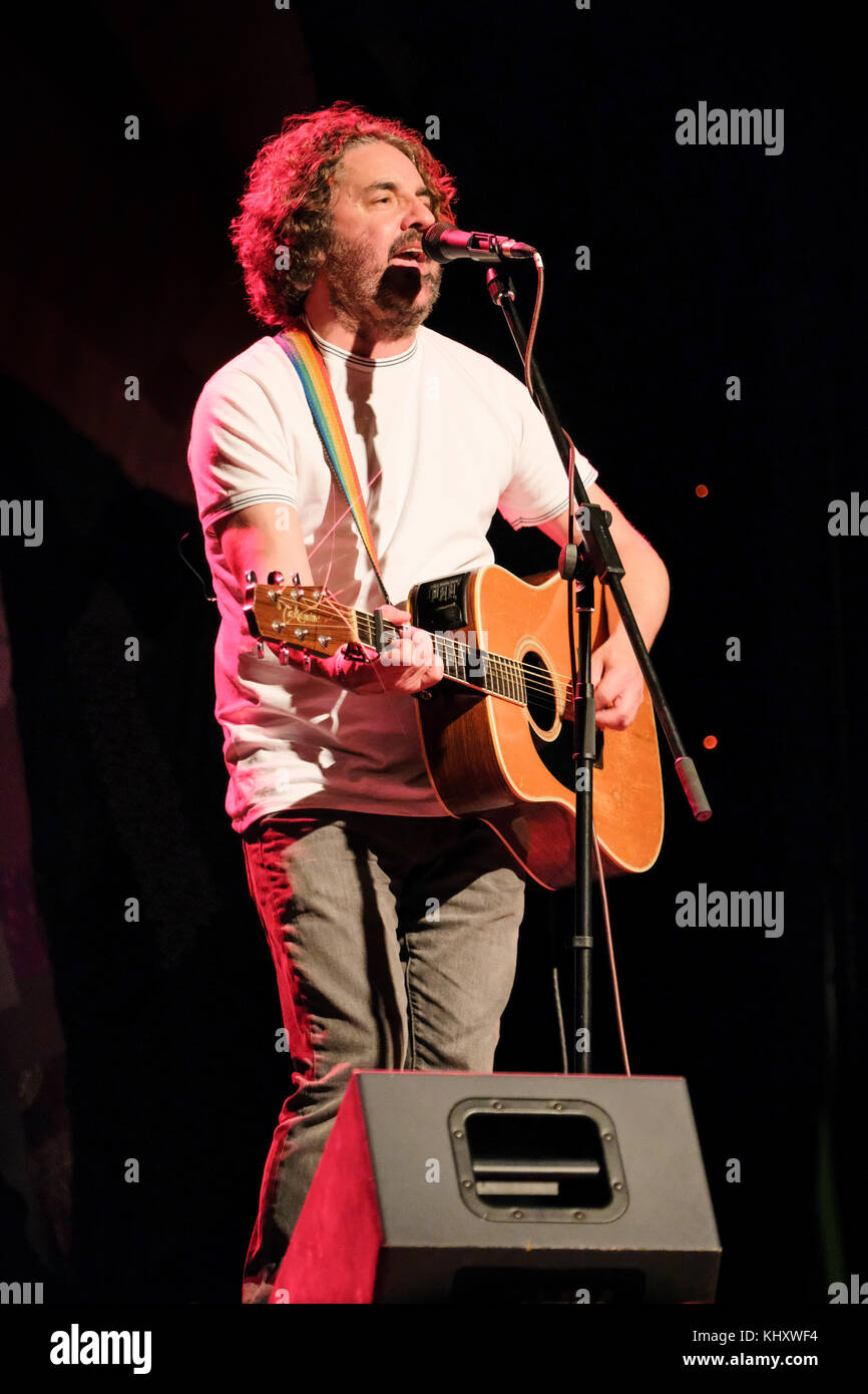 Ian Prowse performing on stage at the Musicport music festival, Whitby ...