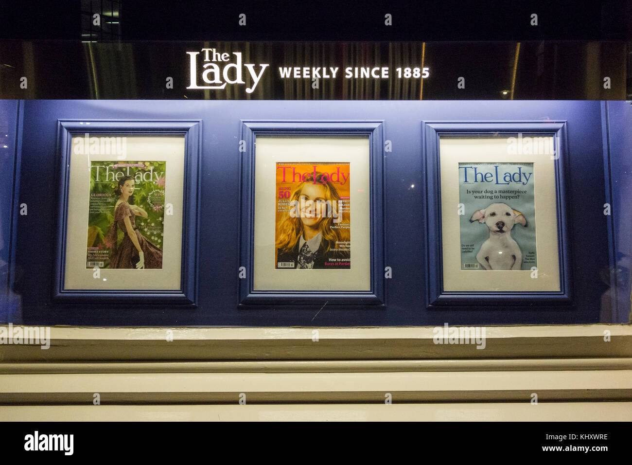 Window display in the offices of The Lady - Britain's longest-running ...