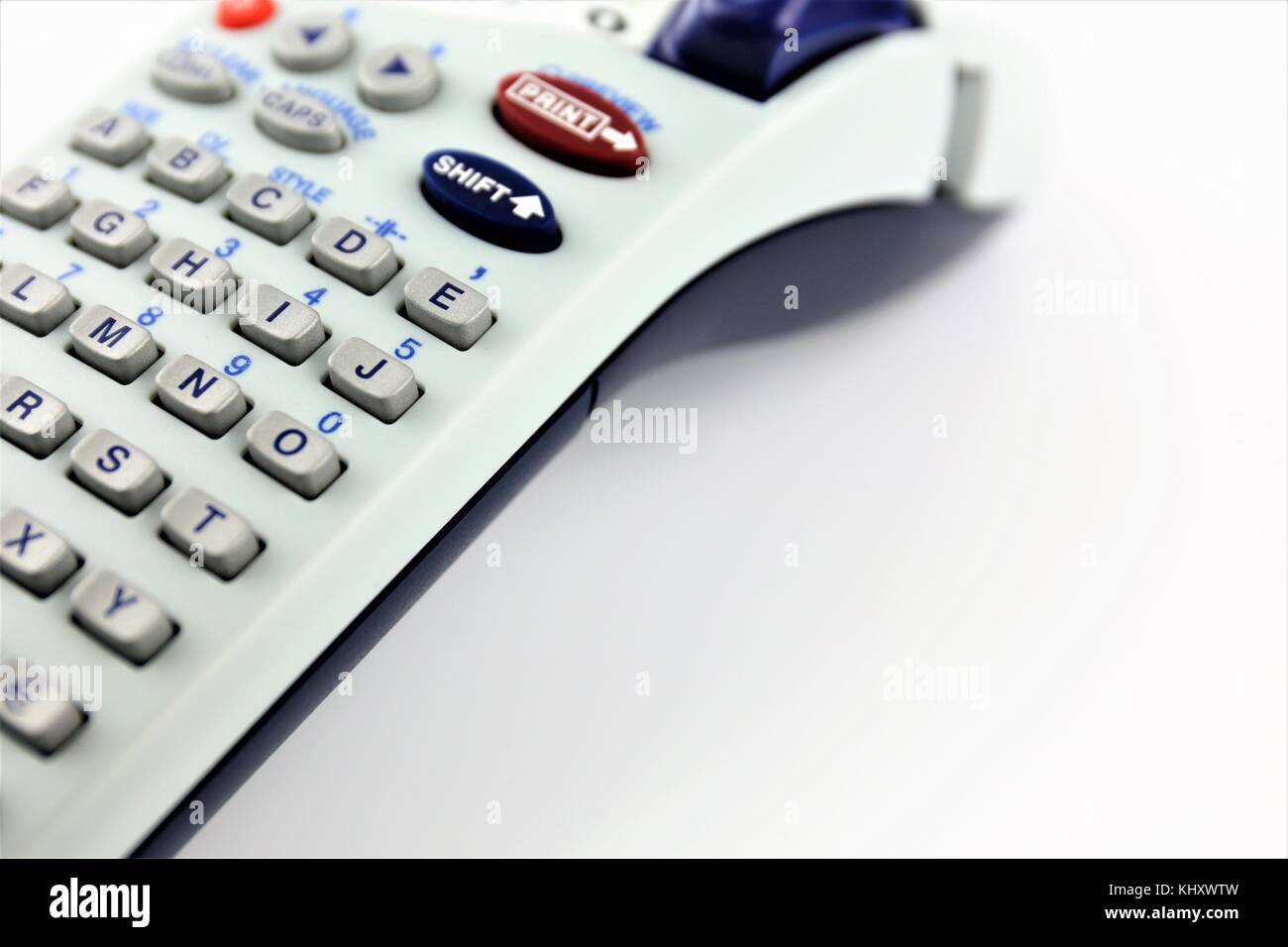 An concept Image of Hand Label maker with copy space Stock Photo - Alamy