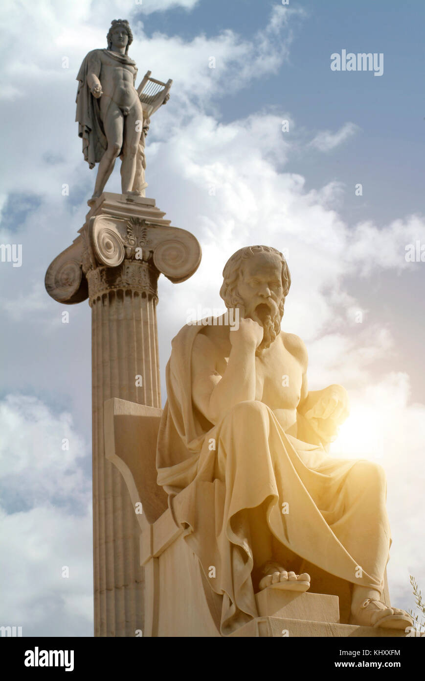 Statues of Apollo and Socrates, Academy of Athens, Athens, Attiki ...