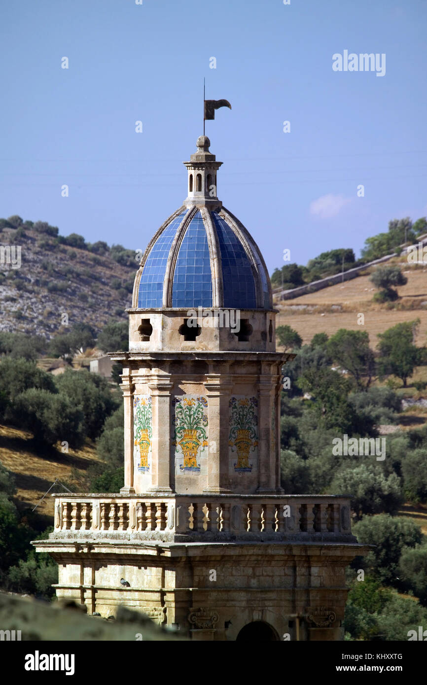 Blue church dome, Ragusa, Sicily, Italy Stock Photo - Alamy