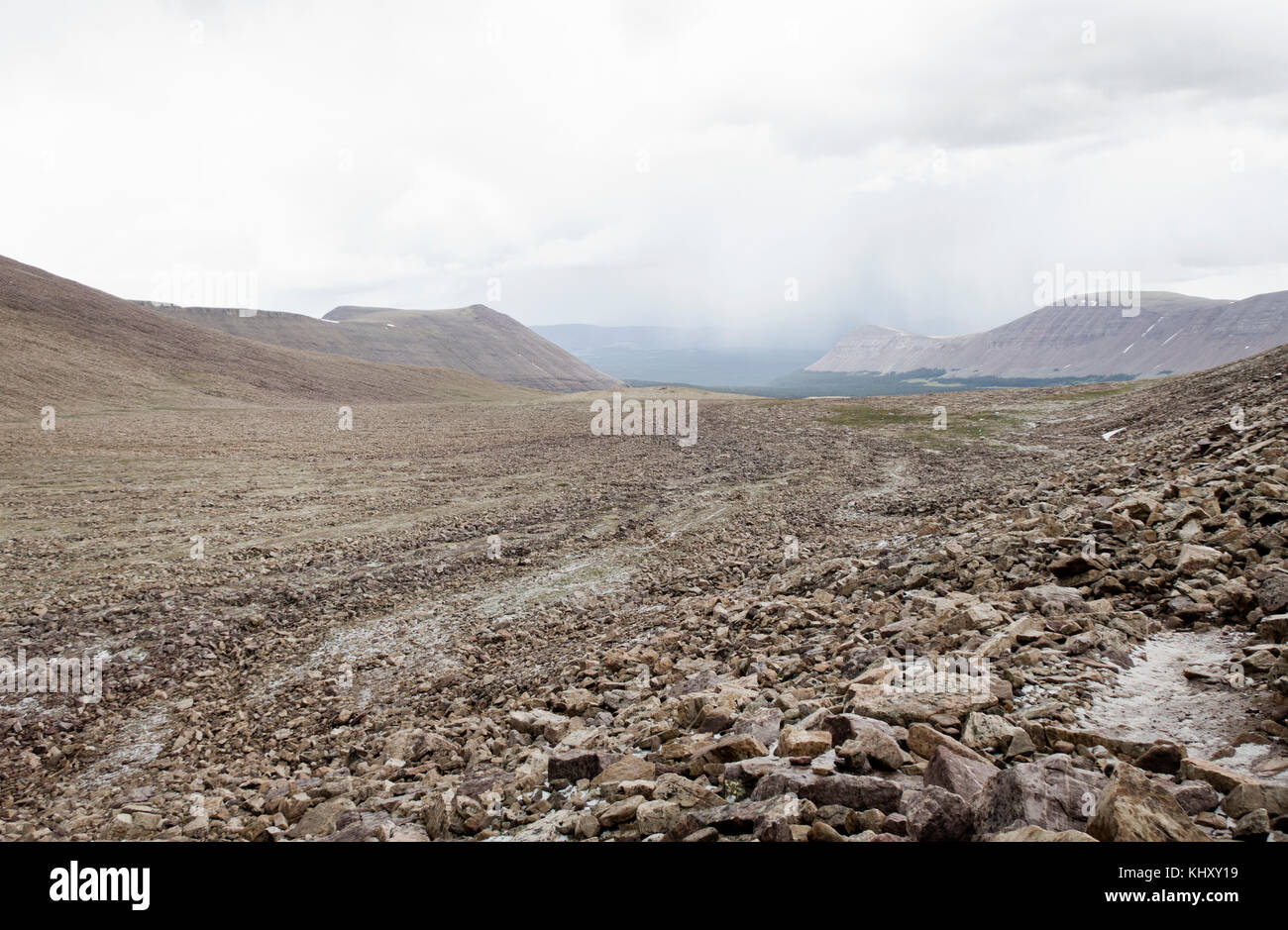 Rocky valley landscape, Wasatch-Cache National Forest, Utah, USA Stock ...