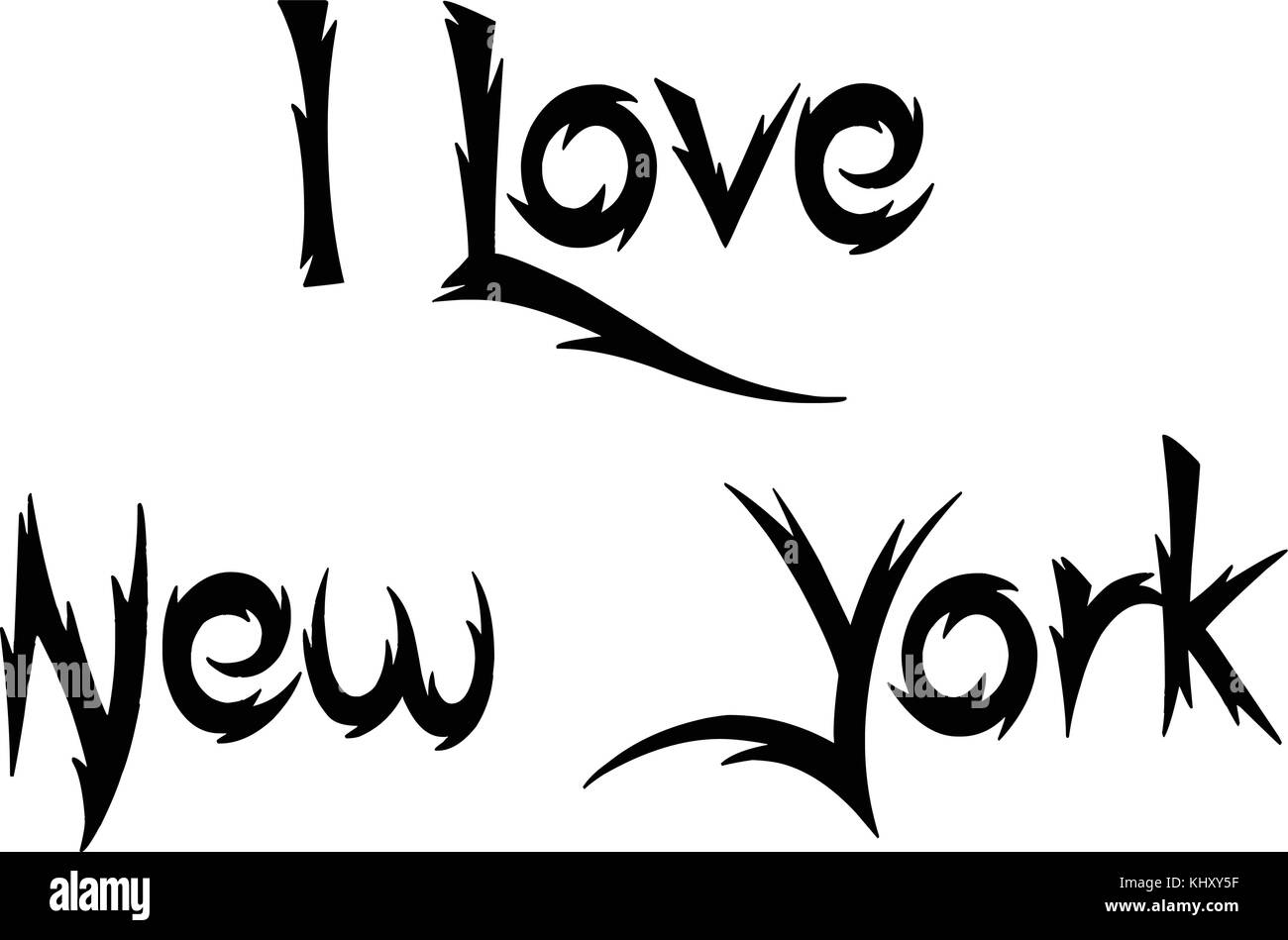 I Love New York text sign isolated on white Background Stock Vector ...